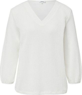 s.Oliver 3/4-Arm-Shirt T-Shirt Strukturshirt im Fabricmix mit 3/4-Arm