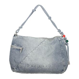 Desigual Femme, Sacs, Bleu, Taille: ONE Size Half Logo Denim Leiria 2.0 Bag