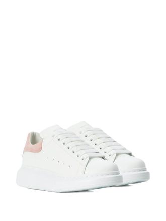 Alexander McQueen Womens Oversize Sneakers White-Patchouli Pink Calf Leather Trainers White/patchouli