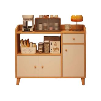 Generic Kleines Sideboard, gro&szlig;e Arbeitsfl&auml;che aus umweltfreundlicher Platte, Aufbewahrungsschrank mit Nischen und Seitenschr&auml;nken, geeignet for Esszimmer und