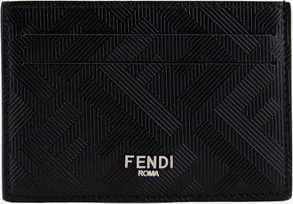 Fendi Leather cardholder with FF motif - FENDI - gender_Man