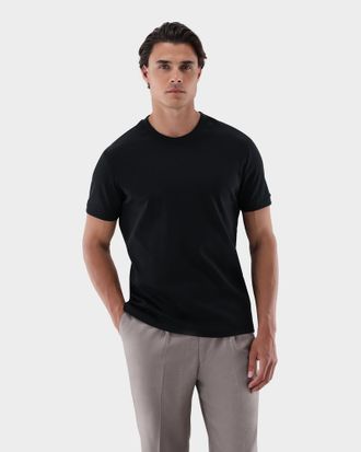van Laack T-Shirt mit Rundhals und Paspel Detail