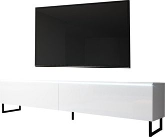 Furnix Furnix - Lowboard barcello 180 TV-Schrank mit Metallfüße ohne led Weiß-Weiß glänzend
