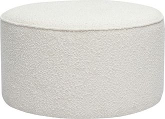 Miliboo Miliboo - Pouf rond en tissu effet laine bouclée blanc D70 cm paul