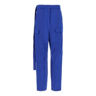 Ferragamo Cargo Lyocell Hose - - Trousers - Damen - Blau - 2XS