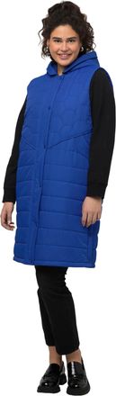 Ulla Popken Damen, gro&szlig;e Gr&ouml;&szlig;en, HYPRAR lange Weste mit Kapuze und Wabensteppung