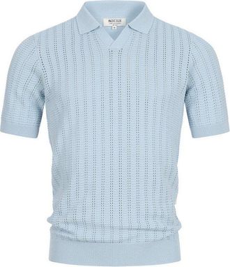 Indicode Poloshirt INCystem aus strukturierter Strickqualit&auml;t mit offenem Kragen