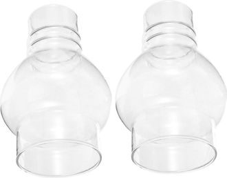Aboofan 2 St&uuml;ck Teiliges Glaslampenschirm Petroleum &ouml;llampen Rundes Design Langlebiger Glaszylinder Kompatibel mit Vintage sturmlaternen Stabile Befestigung f