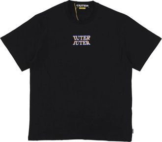 Iuter Schwarzes T-Shirt mit kurzen &Auml;rmeln und Rundhalsausschnitt - - Tops - Herren - Schwarzk - XS