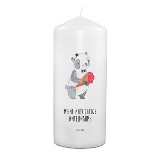 Mr. & Mrs. Panda Trauerkerze Panda Anteilnahme - Trauer, Beerdigung, Kerze Mit Namen, F&uuml;r Verstorbene, Kondolenzkerze, Zur, Kondolenz, Trauerlicht, Beileid, Spruch