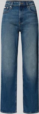Calvin Klein Jeans Straight Fit Jeans mit Logo-Patch