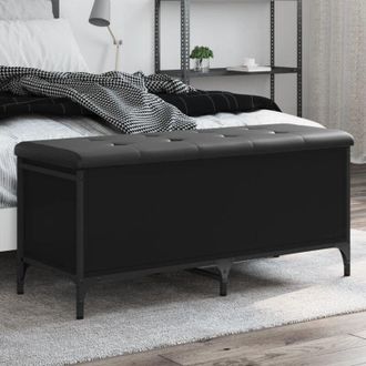 vidaXL Banc de rangement noir 102x42x45 cm bois ding&eacute;nierie vidaXL