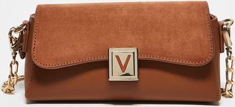 Valentino Evissa - Sac porté épaule en suédine avec bandoulière chaîne - Marron