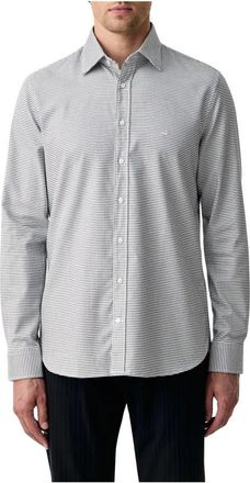 Michael Kors Chemise ajust&eacute;e en coton stretch &agrave; motif dobby - Homme - Chemises - Gris - Taille: 2XL