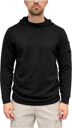 C.P. Company C.p. Company, Homme, Sweatshirts et sweats &agrave; capuche, Noir, Taille: M Cotton Sea Island Hooded Lens Sweater