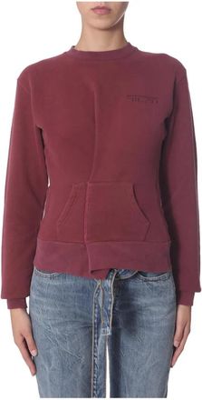 Unravel Femme, Sweatshirts et sweats &agrave; capuche, Rouge, Taille: 36 FR Official B Terry Pintuck Crew
