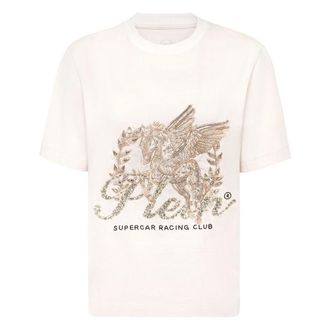 Philipp Plein Jersey T-Shirt Rundhals SS Unicorn - - Tops - Damen - Beige - M