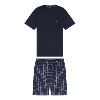 Emporio Armani Homme, V&ecirc;tements de nuit et de d&eacute;tente, Bleu, Taille: XL Ensemble de pyjama deux pi&egrave;ces en jersey