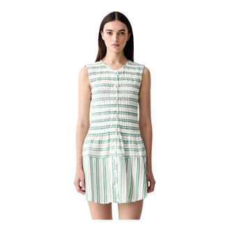 Stine Goya &Auml;rmelloses Kleid mit Smock-Detail - - Dresses - Damen - Gr&uuml;n - S