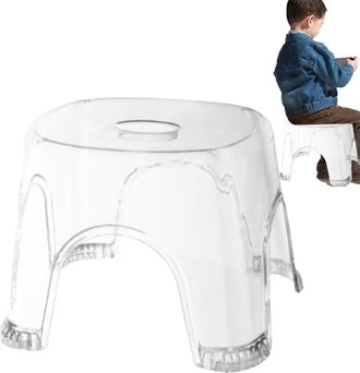 Generic Duschhocker transparent | Hocker transparent, rutschfest, wasserdicht - transparenter Sitz, Eckbank für Badezimmer, Nachttisch, kleine Duschräume, Eck