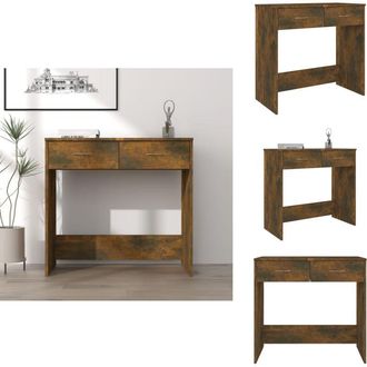 vidaXL Vidaxl - Bureau Ch&ecirc;ne fum&eacute; 80x40x75 cm Bois ding&eacute;nierie - Bureau En Bois - Bureau Design - Bureau Compact - Bureau &Eacute;tudiant - Bureau Petit Espace