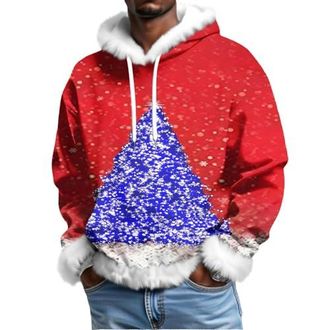 Generic Sweat à capuche de Noël pour homme et homme, motif Père Noël moche imprimé graphique 3D, sweat-shirt décontracté pour fêtes de fin dannée, pull à capu
