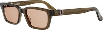 Dior Schr&auml;ge rechteckige Sonnenbrille - - Accessories - unisex - Braun - 53 MM