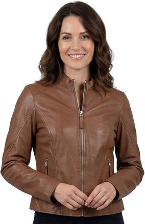 Jilani Lederjacke Fulya Jilani Collection - Damen Lederjacke Lammnappa mittelbraun
