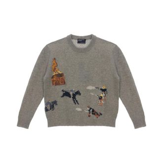 Enfants Riches Deprimes Homme, Pulls, Gris, Taille: XL Graphic Crew Neck Sweater