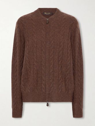 Loro Piana Cardigan En Cachemire &Agrave; Mailles Torsad&eacute;es Cedar - Marron
