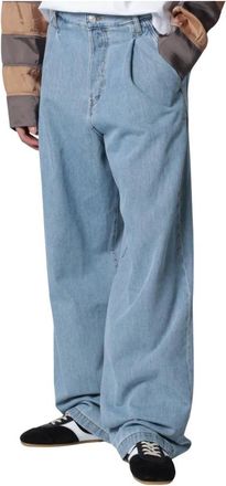 Dries Van Noten Homme, Jeans, Bleu, Taille: W32 Jean large taille haute