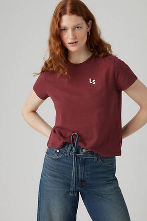 Levi's T Shirt Graphique Classic - Femme - Rouge / Ls Patch Chocolate Truffle - XS