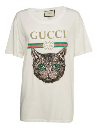 Gucci t-shirt &agrave; appliqu&eacute;s bijoux - Tons neutres