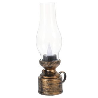Lurrose Elektronische Petroleumlampe Vintage Tischlampe Aus Kunststoff Bronze Wassertropfen Design F&uuml;r Innenr&auml;ume Dekoration Sicher Und Langlebig