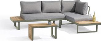 DCB Garden Dcb Garden - tokyo - Salon de jardin 4 places en bois dacacia et aluminium