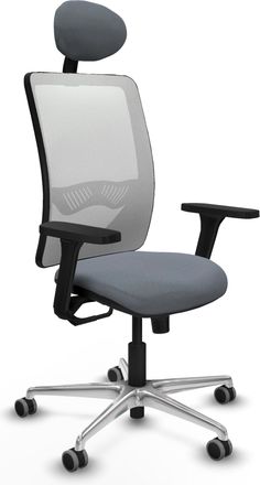 Piqueras y Crespo B&uuml;ro-Rollstuhl Zulema mit 3D-Armen, h&ouml;henverstellbarer Lendenwirbelst&uuml;tze und festem Kopfteil, ausgestattet mit 3 Positionen und Schneidschaum, Wei&szlig;/G