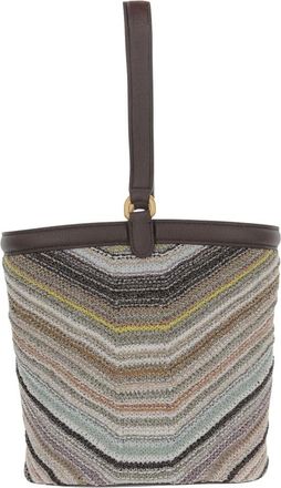 Missoni Femme, Sacs, Multicolore, Taille: ONE Size Sac bandouli&egrave;re en maille chevrons