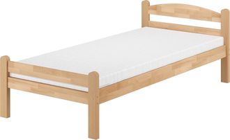 Erst-Holz Einzelbett Buche massiv 90x200 Bettgestell und wählbare Ausstattung V-60.45-09Rollrost und Matratze inkl