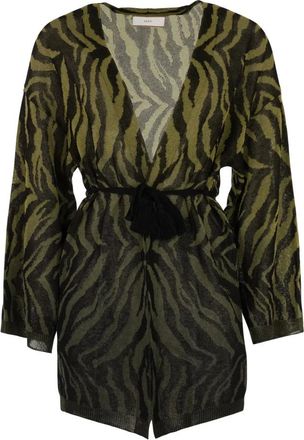 Akep Femme, Pulls, Multicolore, Taille: 40 FR Cardigan corto in maglia jacquard