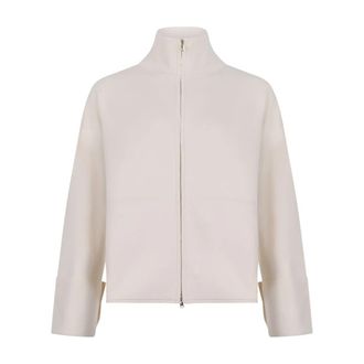 Max Mara Plava Cardigan mit Rei&szlig;verschluss - - Knitwear - Damen - Wei&szlig; - S