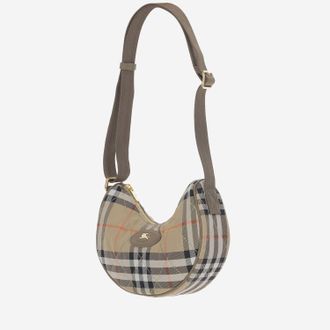 Burberry Womens Shoulder Bag Horseshoe Beige Nylon