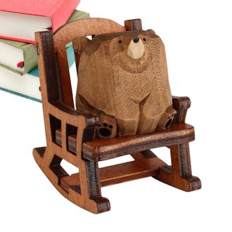 Generic B&auml;renstatue, Tierfigur aus Holz, Tierfigur aus Holz, B&auml;renstatue, Holzfigur, handgemachte Statue mit braunem B&auml;r aus Holz, Dekoration kleiner Tiere ge
