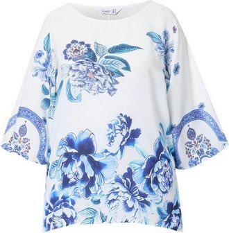 Miamoda Druckbluse Blusenshirt Allovermuster mit Glitzersteinchen