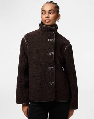 Pieces Veste teddy - Caramel-Marron