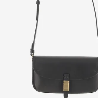 Pinko Saddle Leather Shoulder Bag - Black