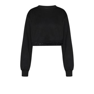 John Richmond Cropped Sweatshirt mit Kontrastdetails - - Sweatshirts & Hoodies - Damen - Schwarzk - S