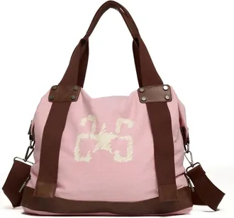 2Star 2Star - Sac fourre-tout en toile et &eacute;co-cuir avec bandouli&egrave;re - Femme - Sacs - Rose - Taille: ONE Size