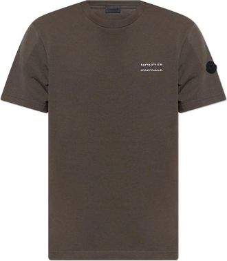 Moncler Homme, Tops, Brun, Taille: 2XL T-shirt avec &eacute;cusson logo