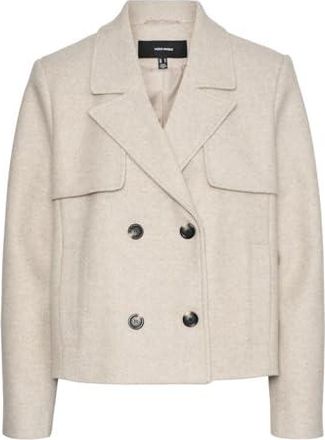 Vero Moda VMFORTUNESHEILA GA Boo Veste Courte pour Femme Bleu Avoine Taille M, Oatmeal/d&eacute;tails : m&eacute;lange., M