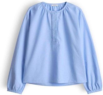 OPUS Langarmbluse FIMOMA aus Chambray Weite Passform, ausgestellter Schnitt, &uuml;berschnittene Schulter